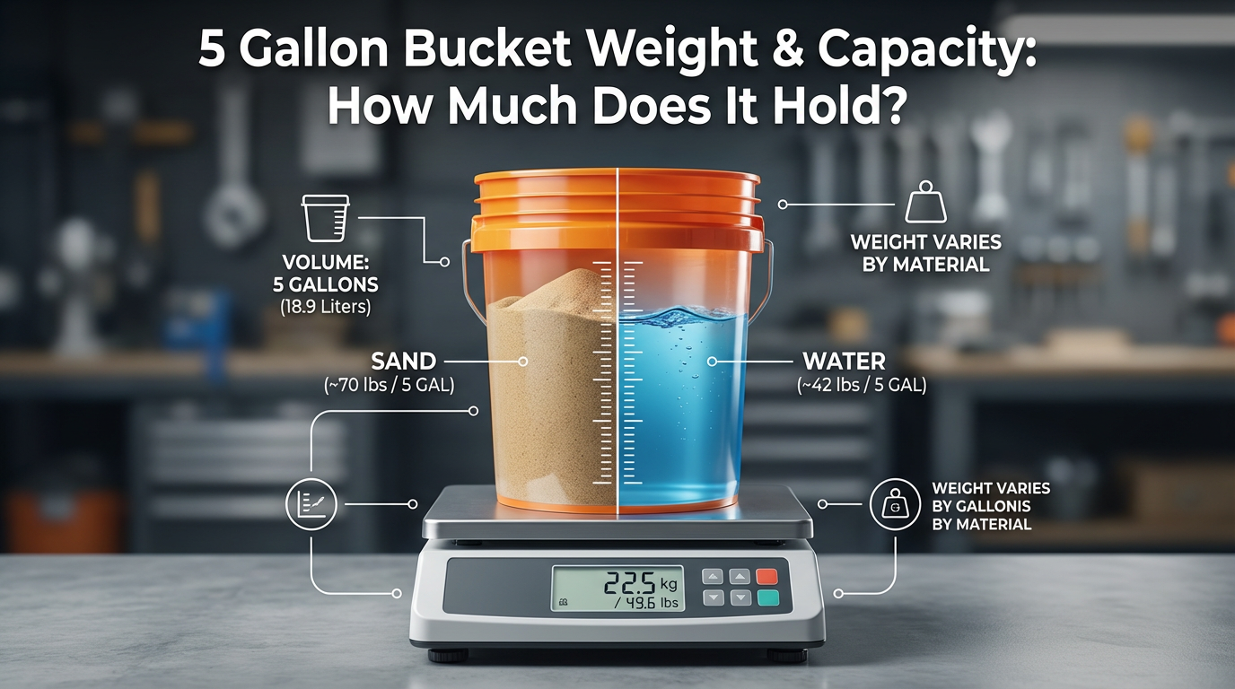 5 Gallon Bucket Weight: Sand, Water, Golf Balls & More | PailHQ